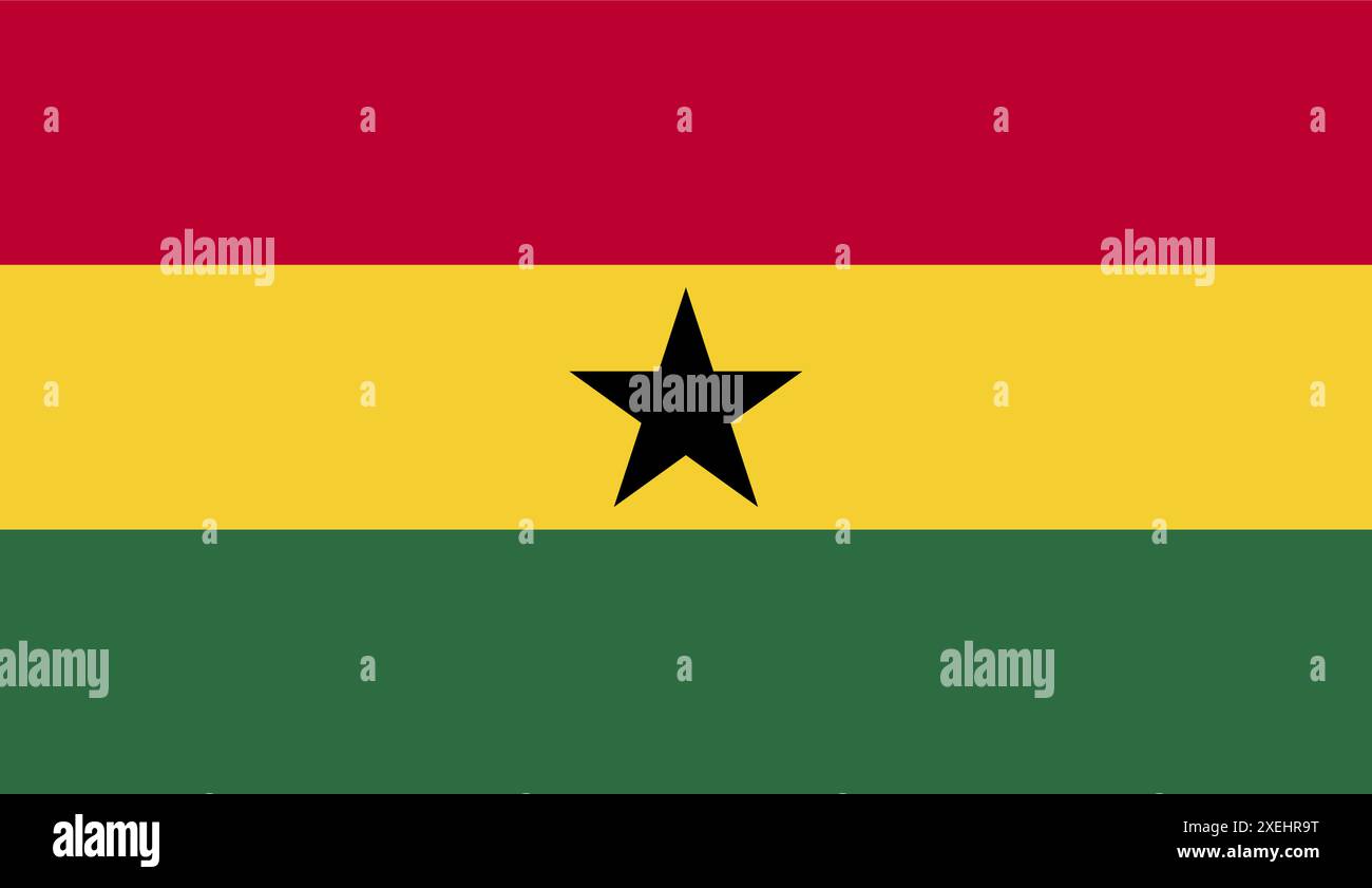 GHANA Flag vector illustration, official color, National flag, symbol ...