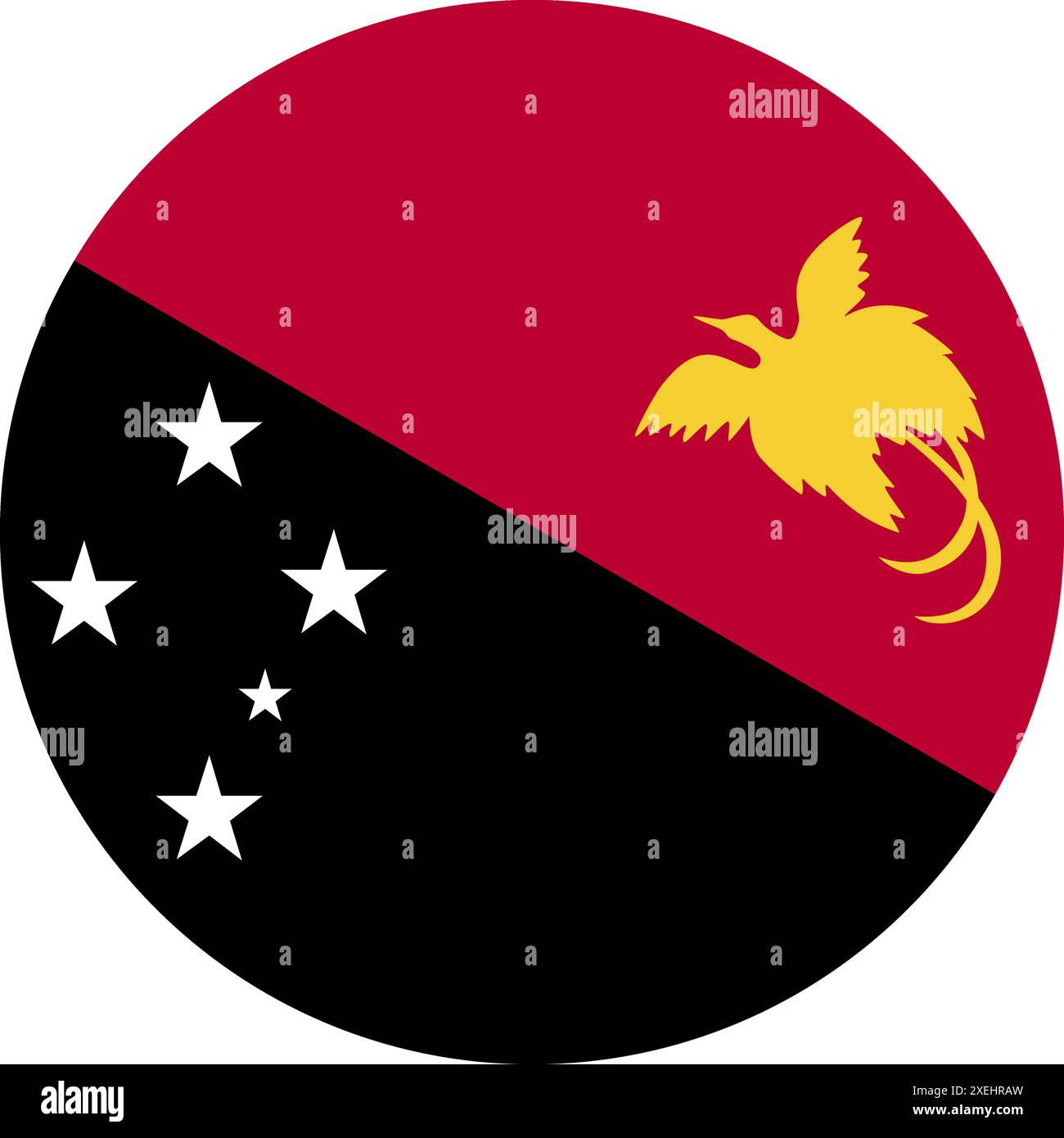 PAPUA NEW GUINEA Flag in circle vector illustration, official color ...