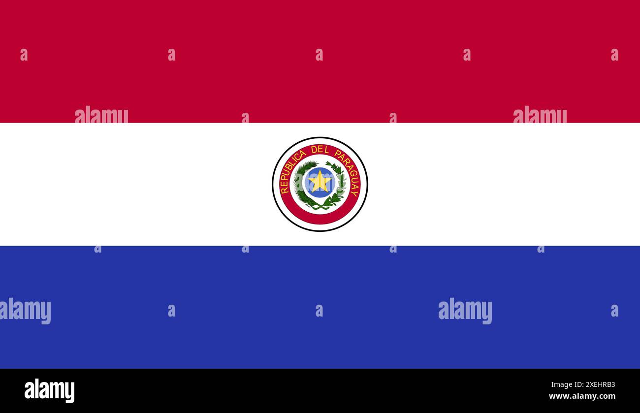 PARAGUAY Flag vector illustration, official color, National flag ...