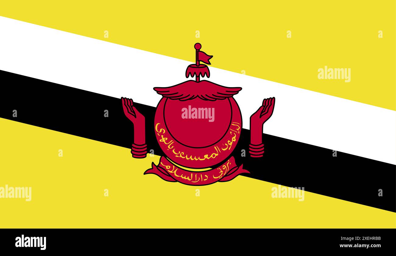 BRUNEI Flag vector illustration, official color, National flag, symbol ...