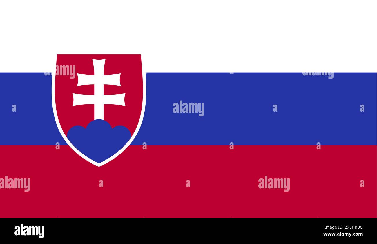 SLOVAKIA Flag vector illustration, official color, National flag ...