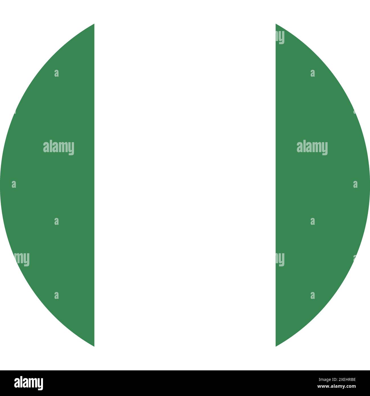 NIGERIA Flag in circle vector illustration, official color, National ...