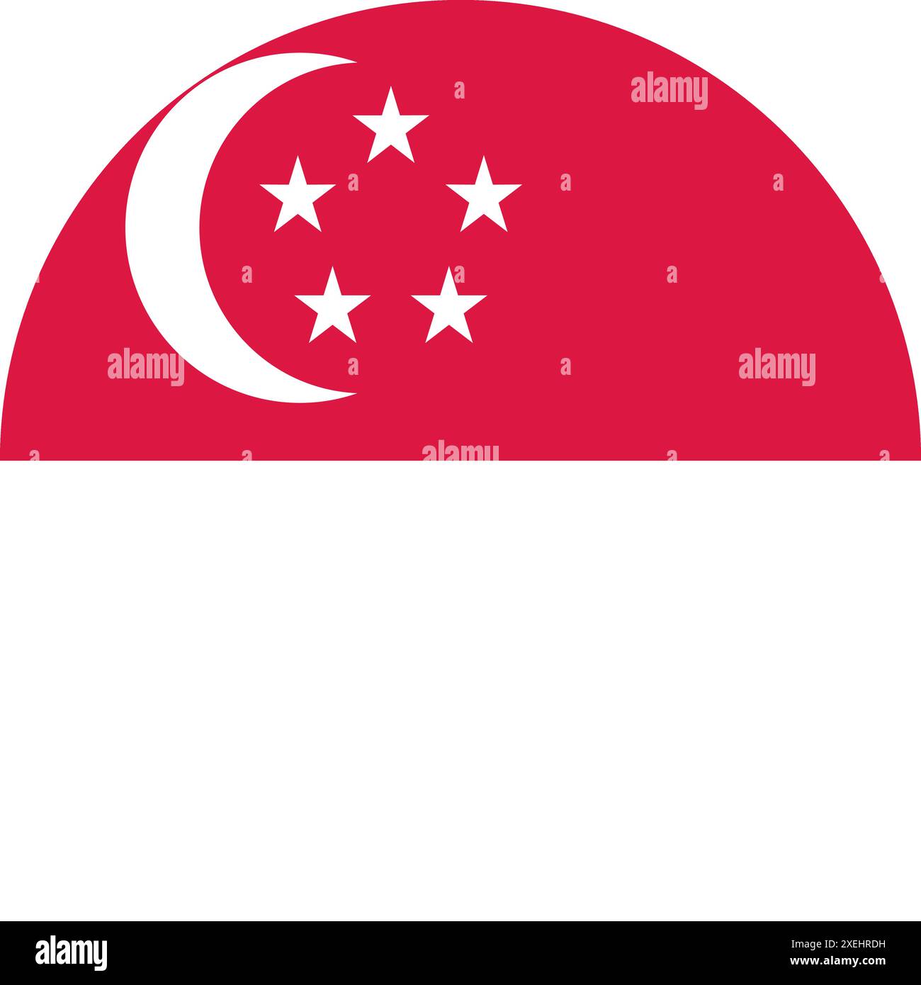 SINGAPORE Flag in circle vector illustration, official color, National ...