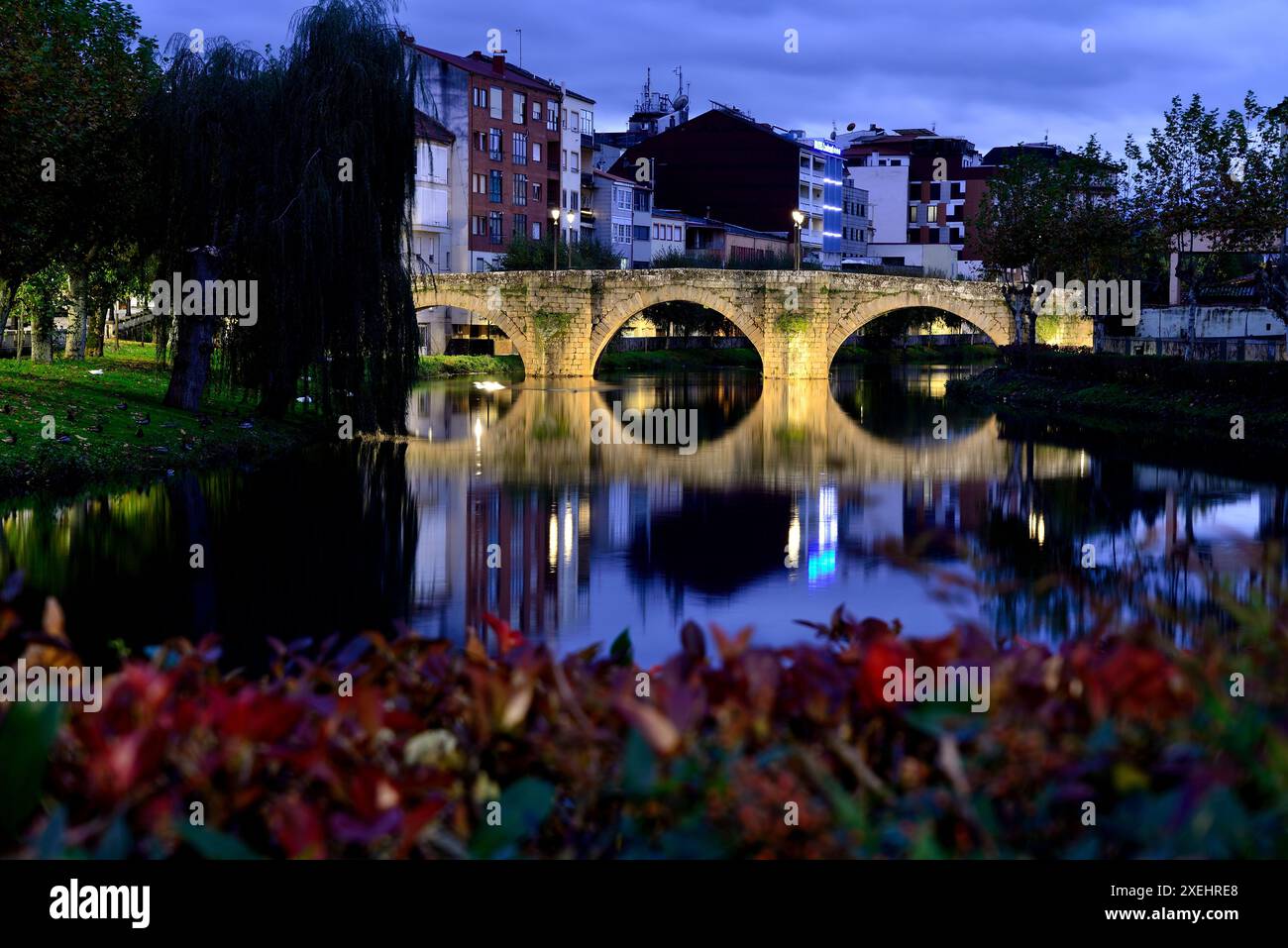 Medieval bridge of Monforte de Lemos, Lugo, Spain Stock Photo - Alamy