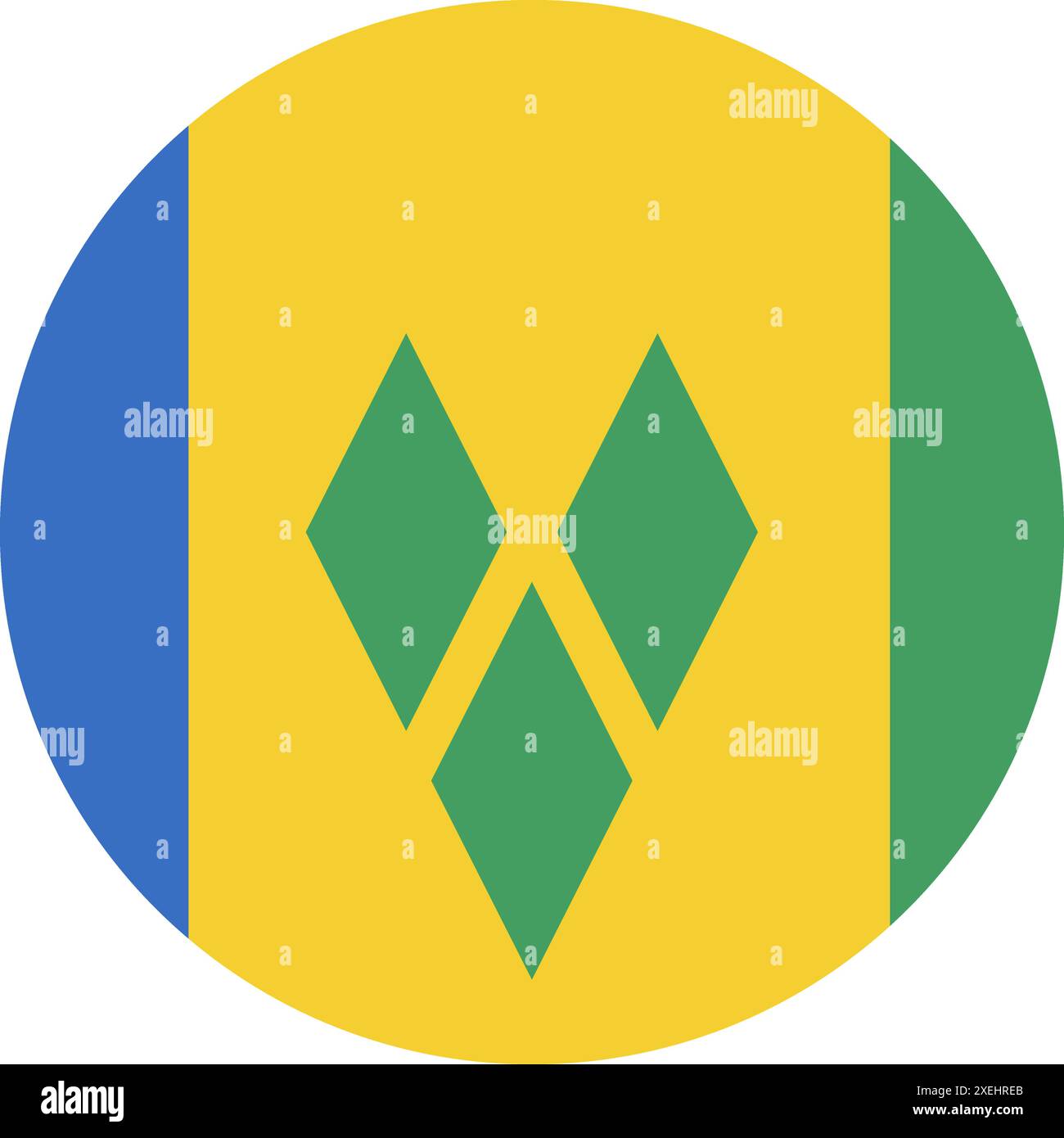 SAINT VINCENT Flag in circle vector illustration, official color ...