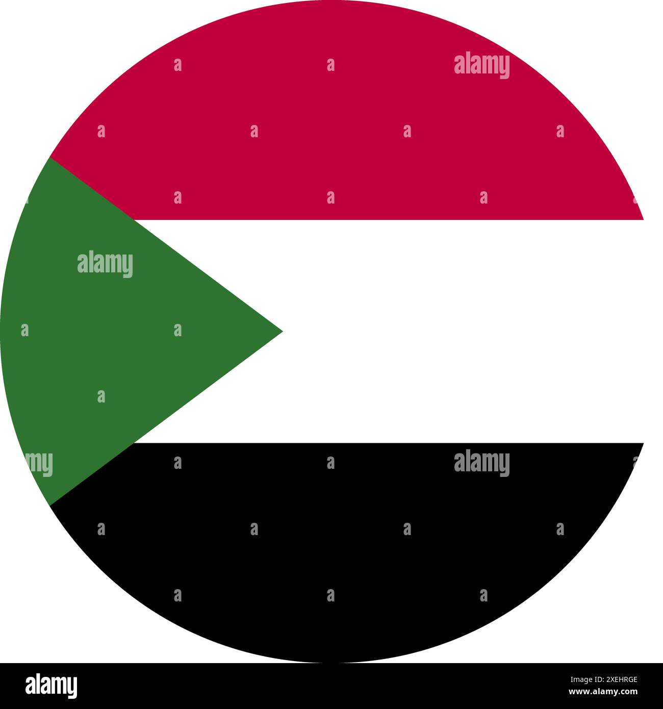 SUDAN Flag in circle vector illustration, official color, National flag ...