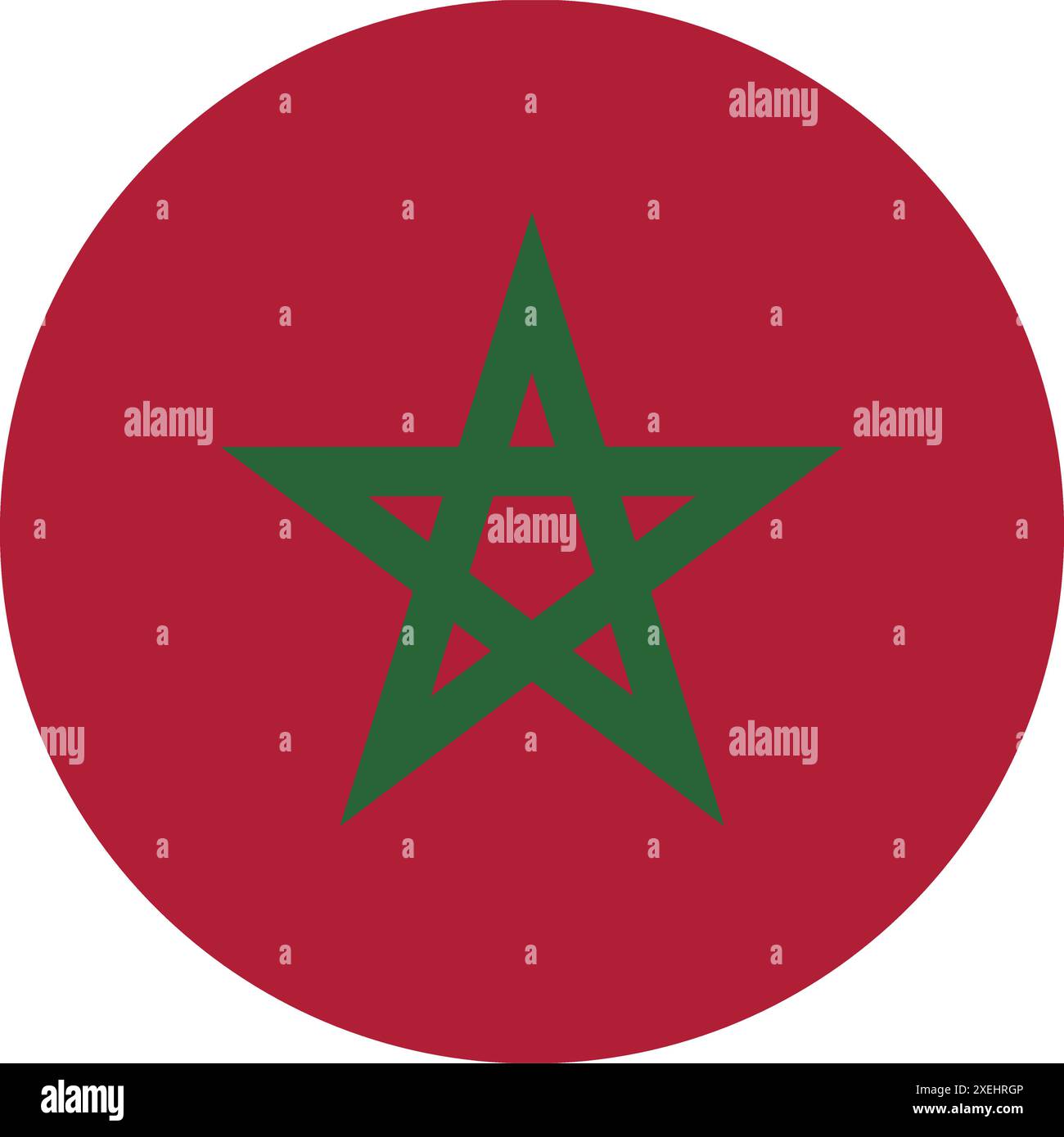 MOROCCO Flag in circle vector illustration, official color, National ...