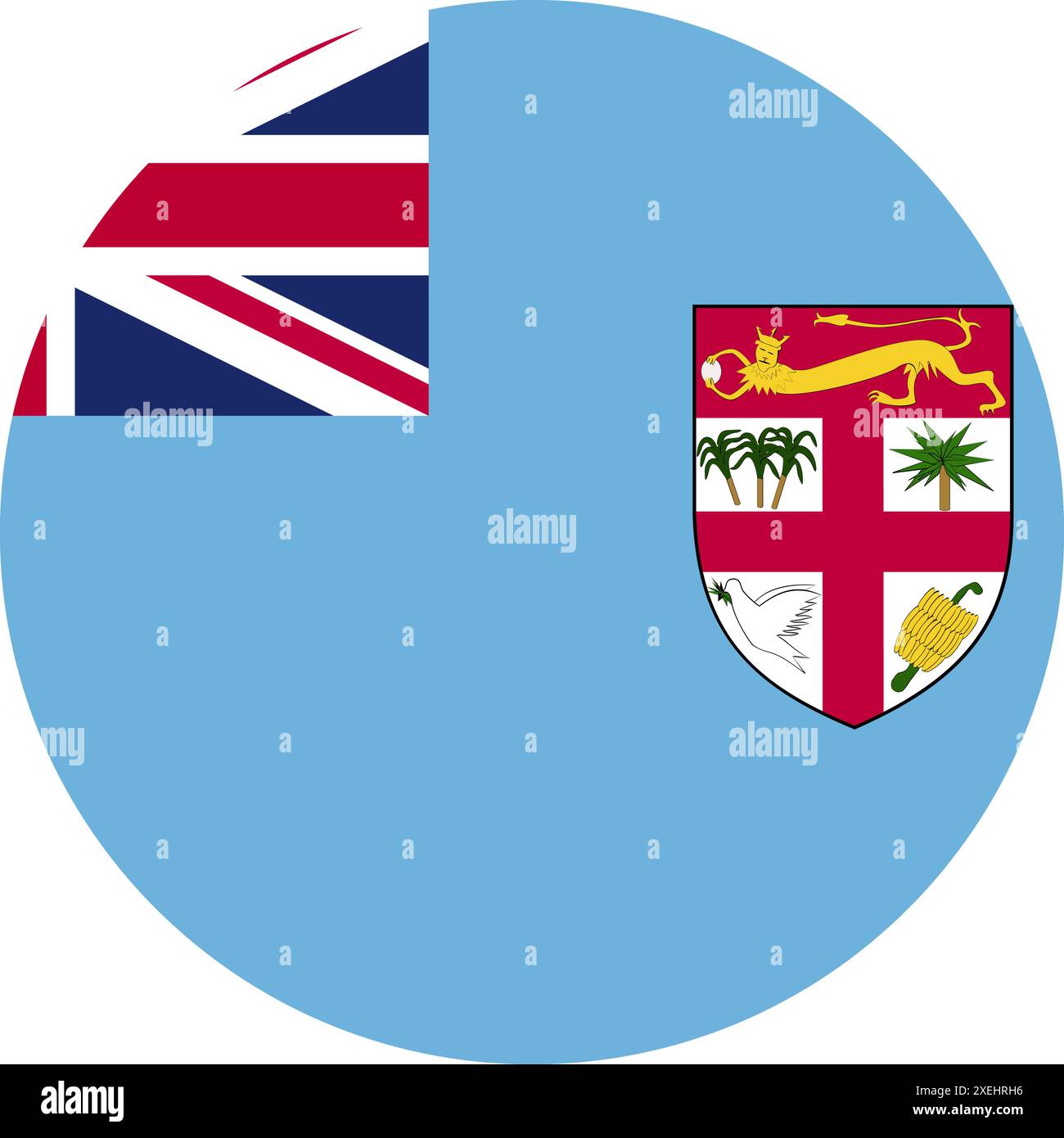 FIJI Flag in circle vector illustration, official color, National flag ...