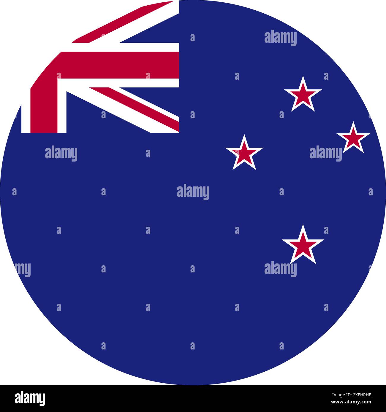 NEW ZEALAND Flag in circle vector illustration, official color ...