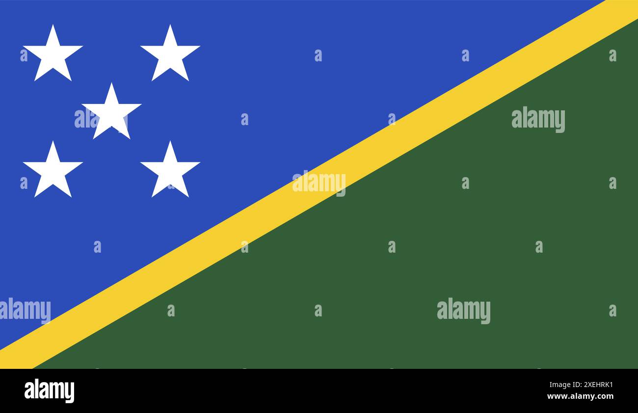 SOLOMON ISLANDS Flag vector illustration, official color, National flag ...