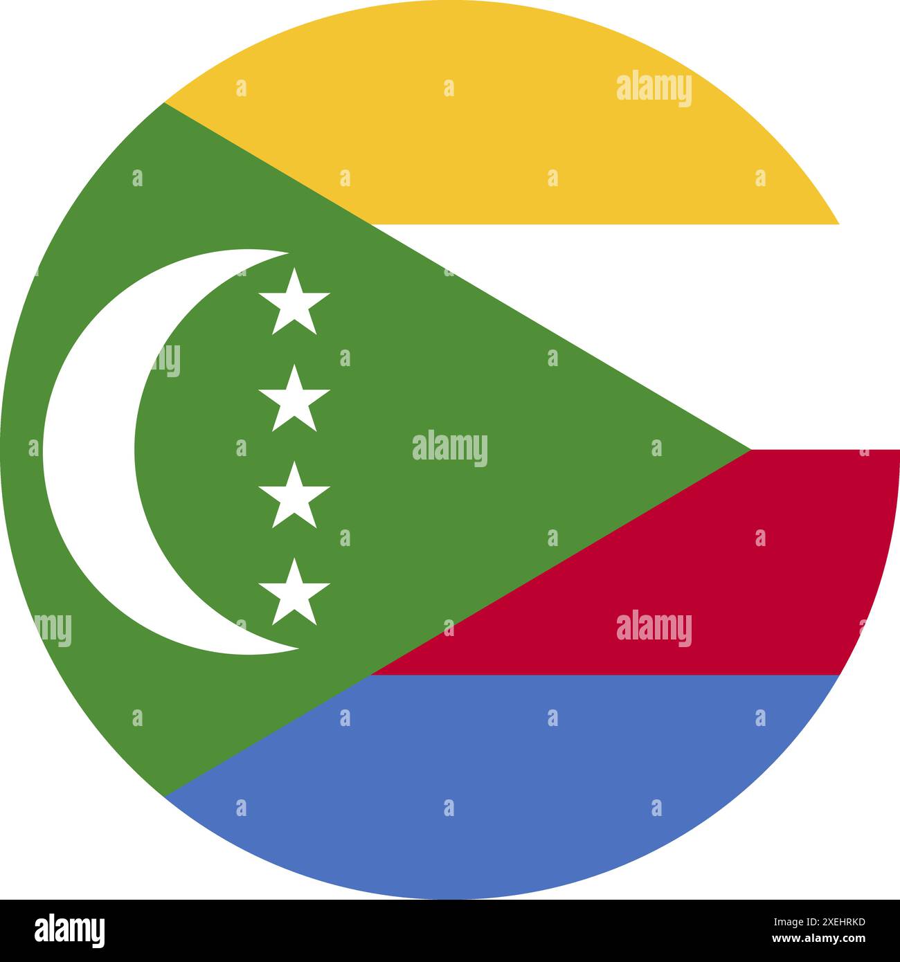 COMOROS Flag in circle vector illustration, official color, National ...