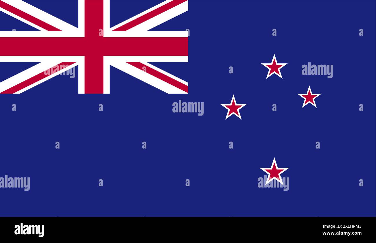 NEW ZEALAND Flag vector illustration, official color, National flag ...