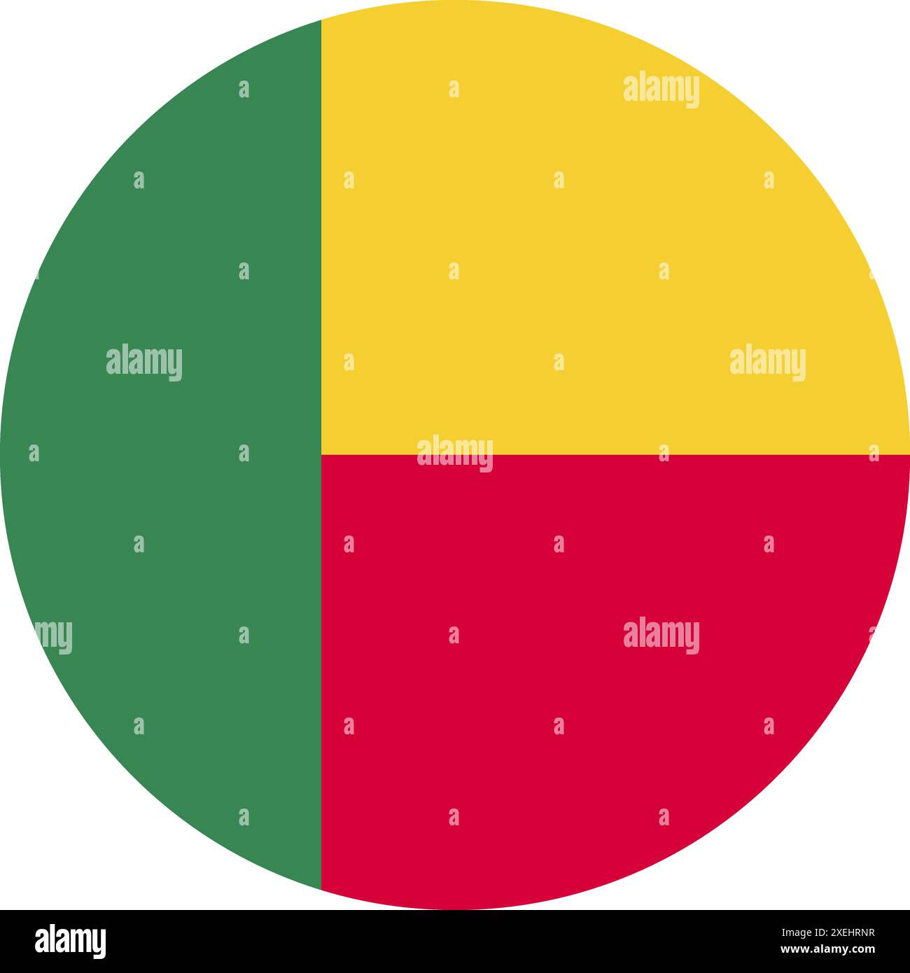 BENIN Flag in circle vector illustration, official color, National flag ...