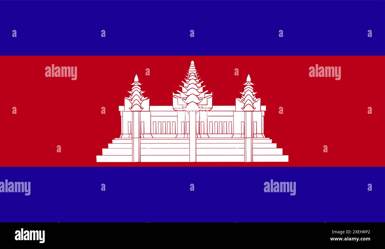 CAMBODIA Flag vector illustration, official color, National flag ...