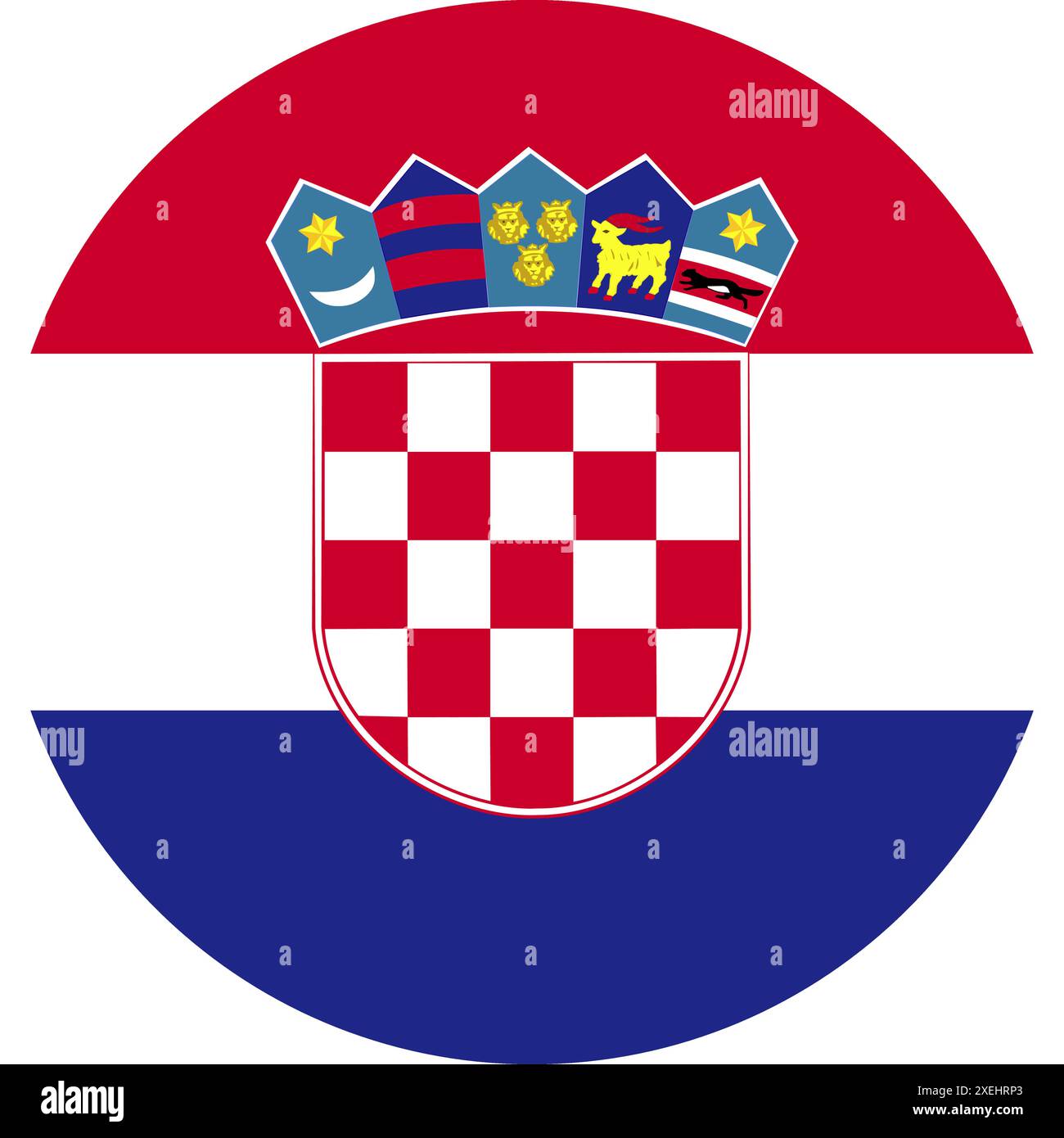 CROATIA Flag in circle vector illustration, official color, National ...