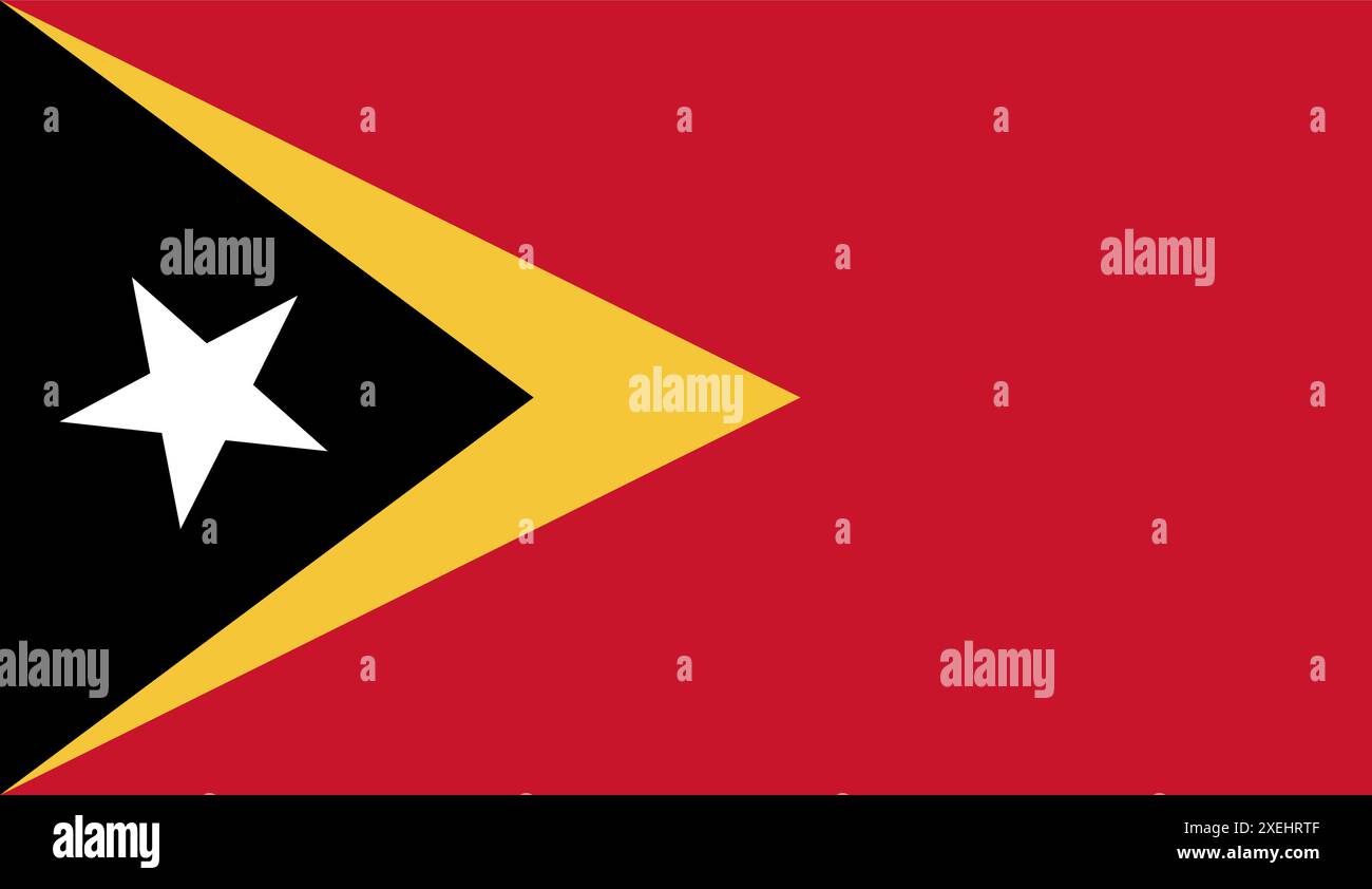 EAST TIMOR Flag vector illustration, official color, National flag ...