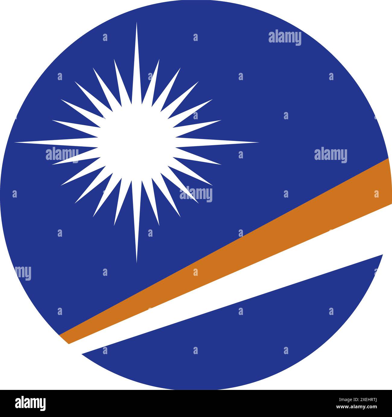 MARSHALL ISLANDS Flag in circle vector illustration, official color ...
