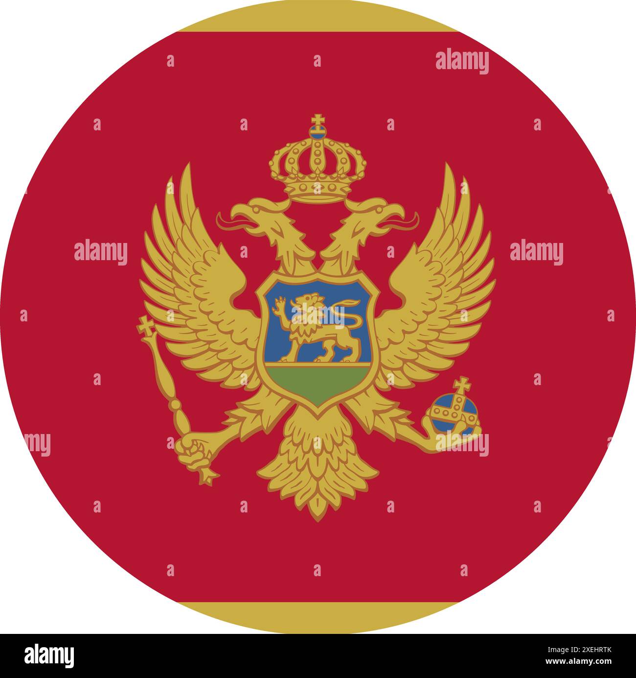 MONTENEGRO Flag in circle vector illustration, official color, National ...