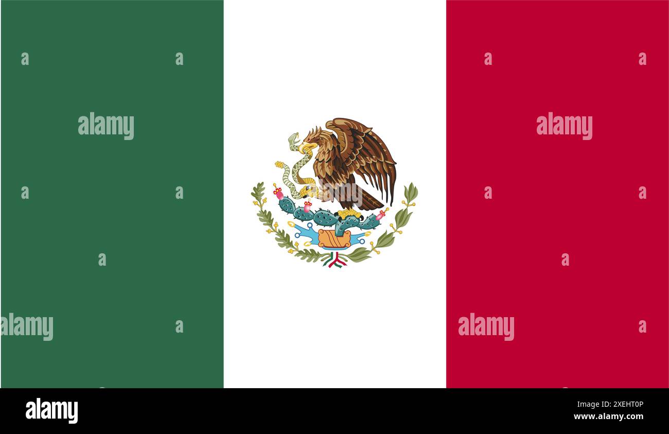MEXICO Flag vector illustration, official color, National flag, symbol ...