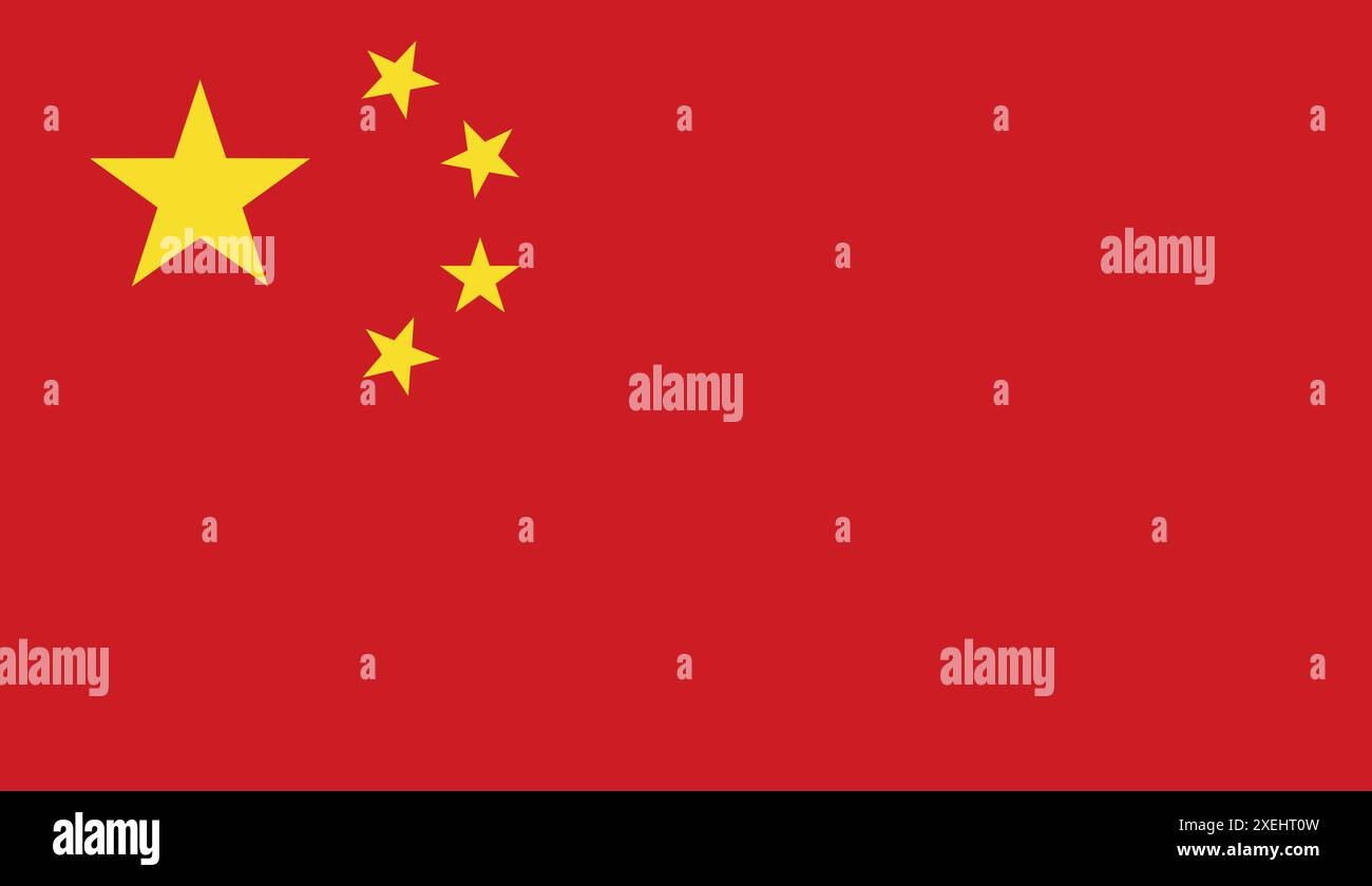 CHINA Flag vector illustration, official color, National flag, symbol ...