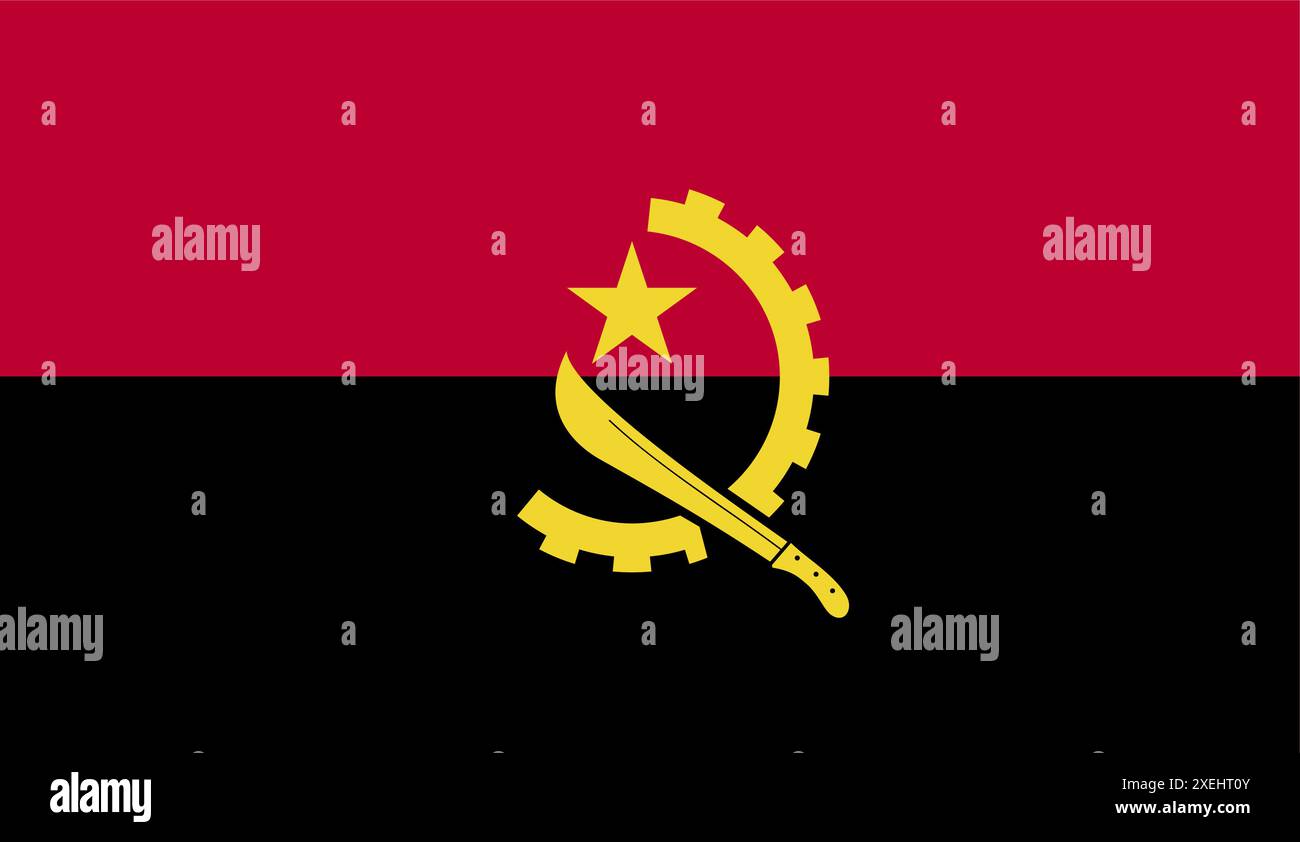 ANGOLA Flag vector illustration, official color, National flag, symbol ...