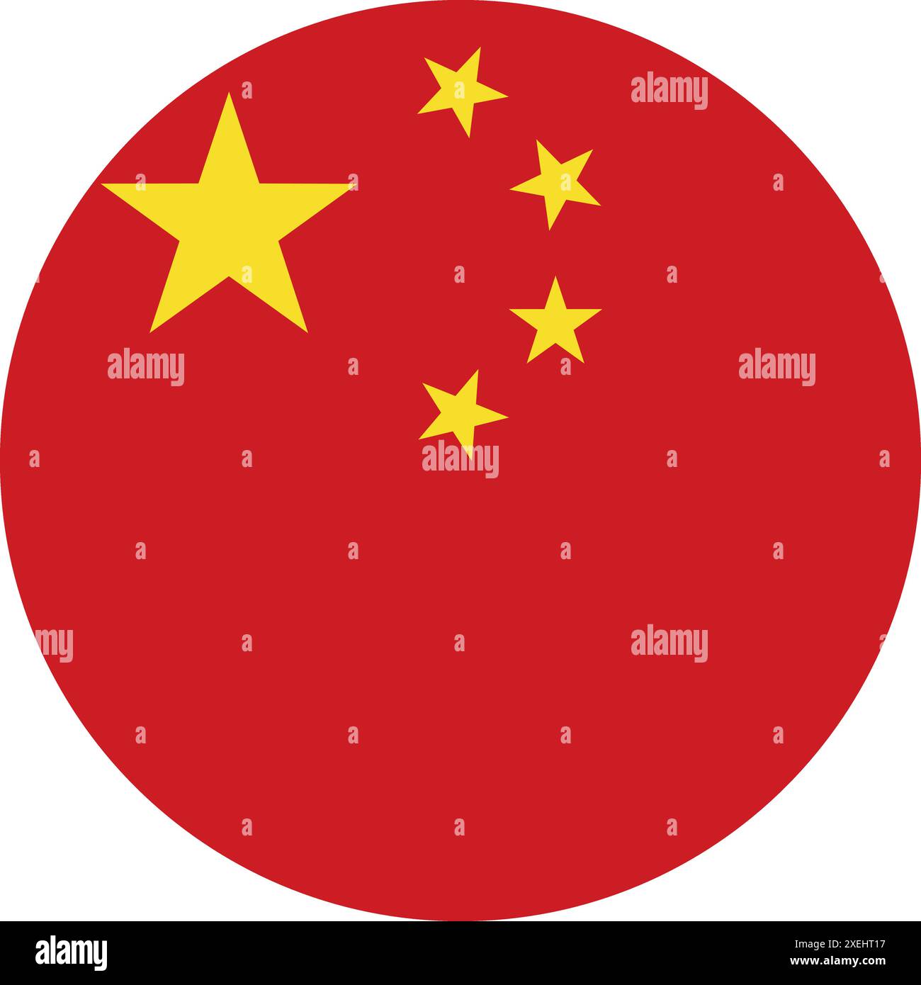 CHINA Flag in circle vector illustration, official color, National flag ...