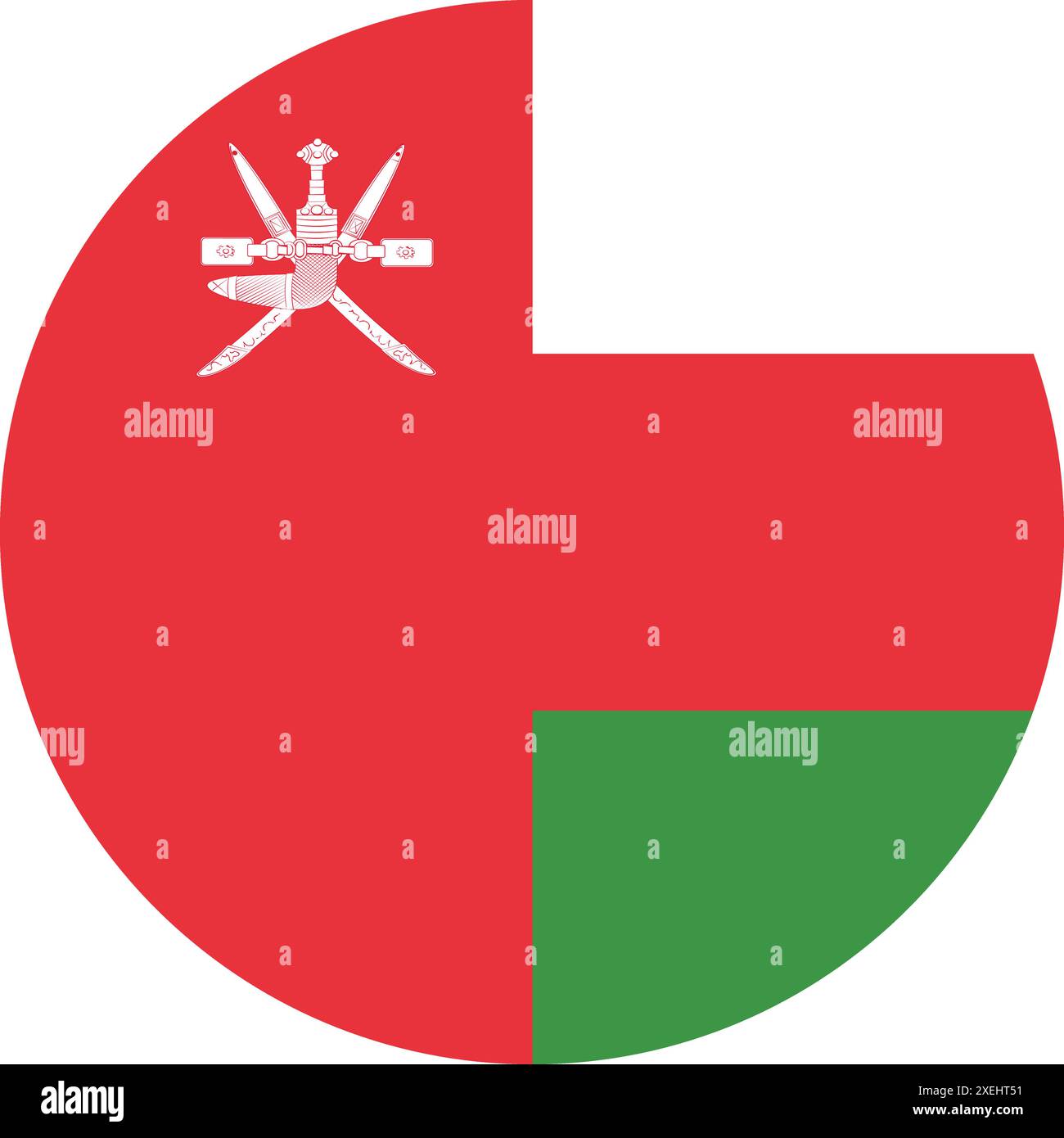OMAN Flag in circle vector illustration, official color, National flag ...