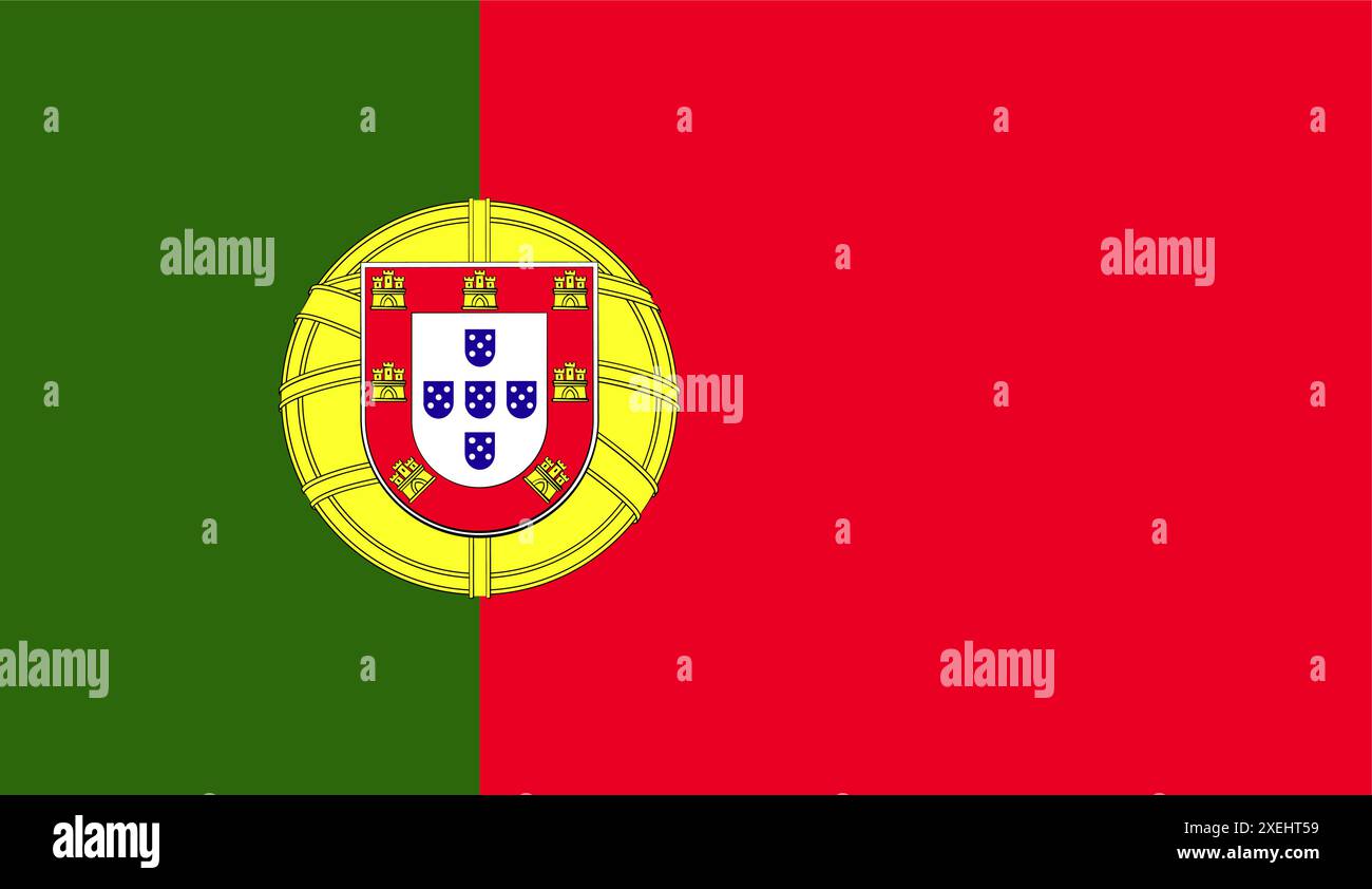 PORTUGAL Flag vector illustration, official color, National flag ...