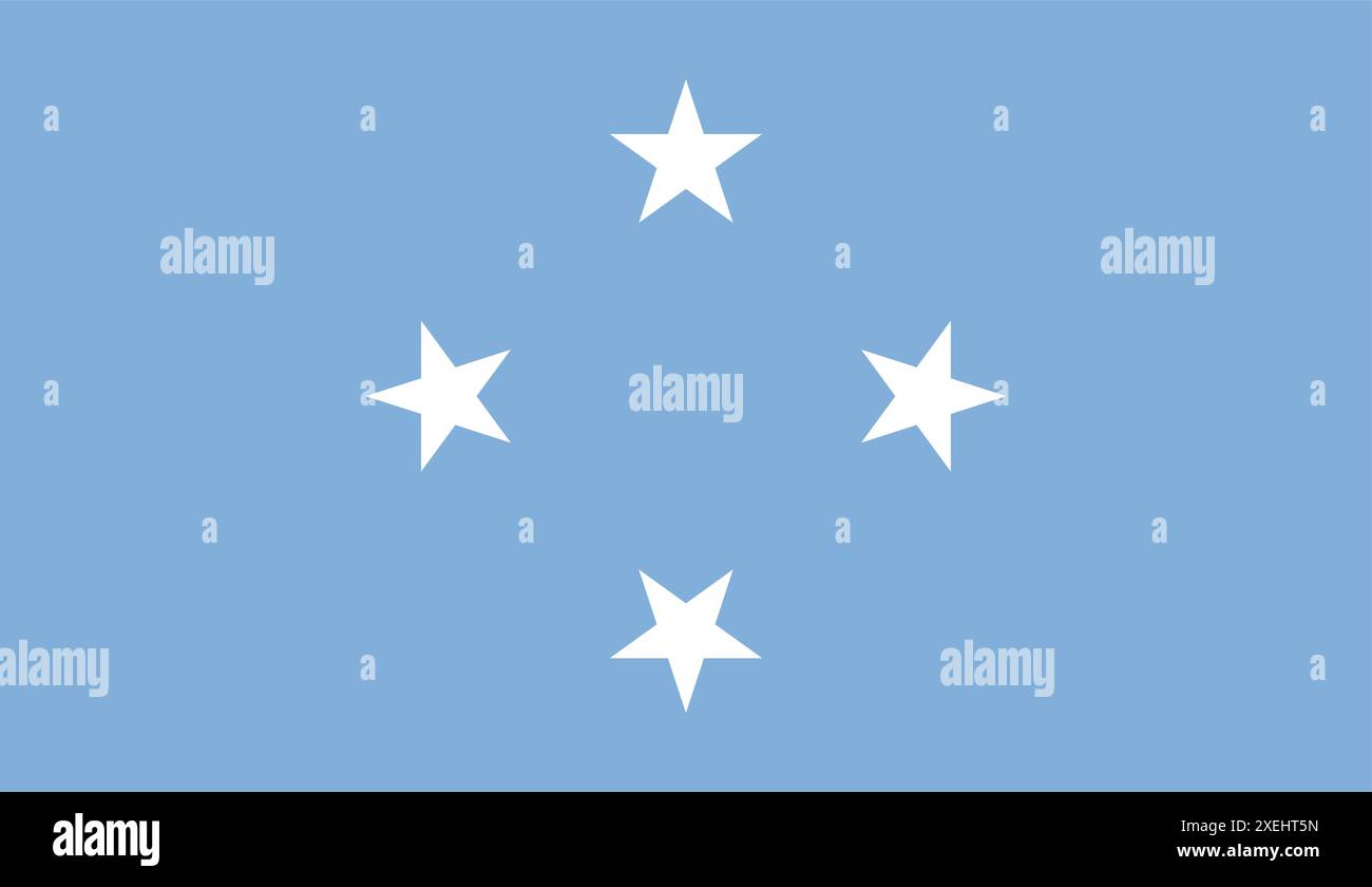 MICRONESIA Flag vector illustration, official color, National flag ...