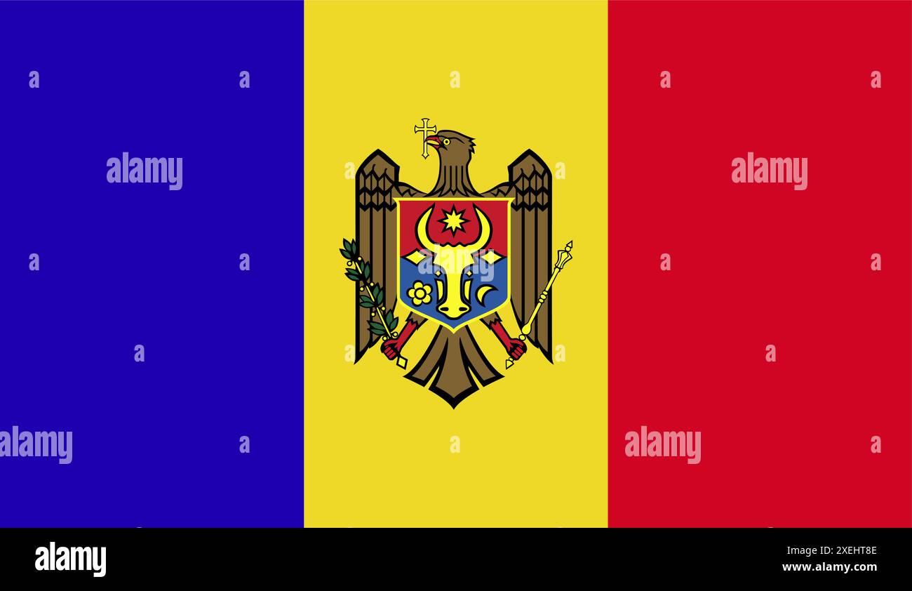 MOLDOVA Flag vector illustration, official color, National flag, symbol ...
