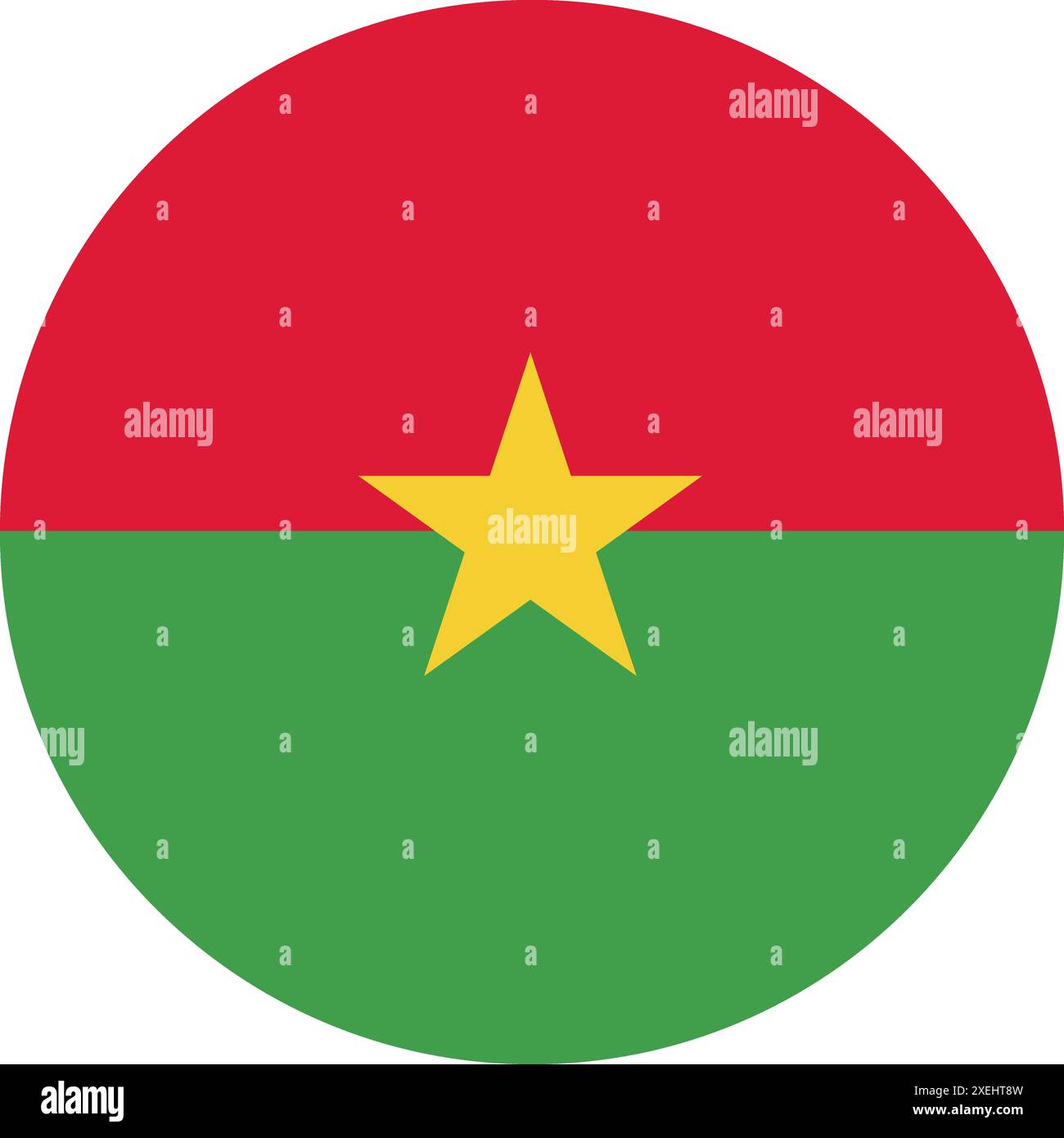 BURKINA-FASSO Flag in circle vector illustration, official color ...