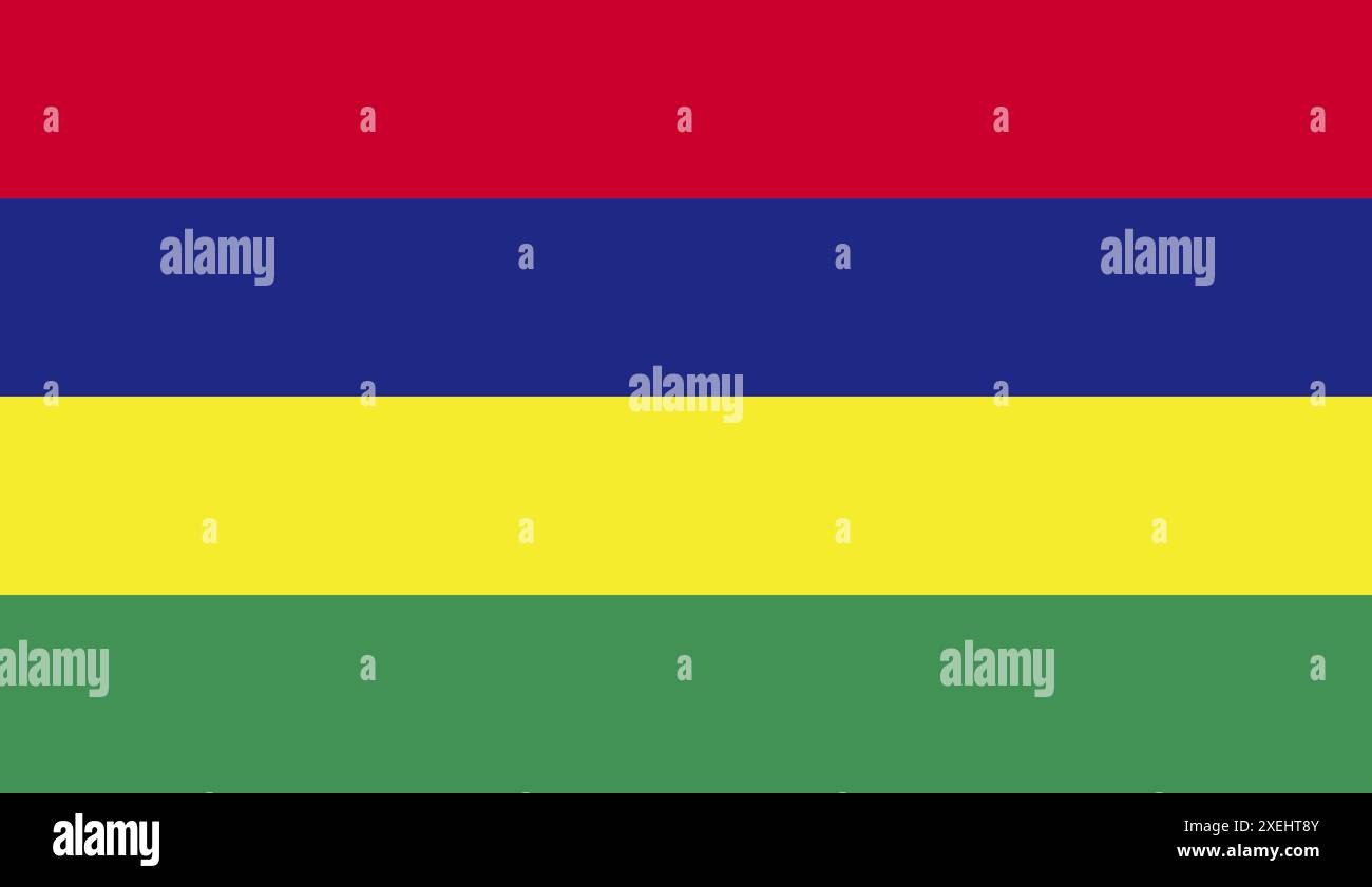 MAURITIUS Flag vector illustration, official color, National flag ...