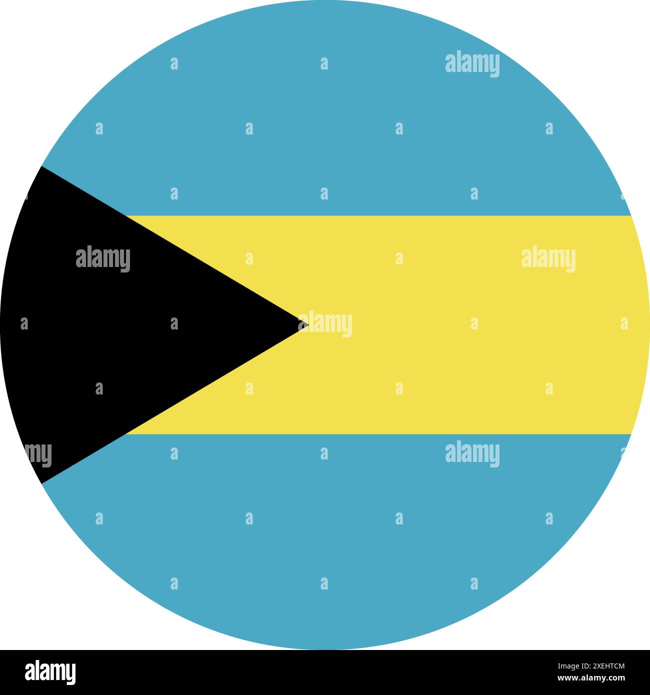 BAHAMAS Flag in circle vector illustration, official color, National ...