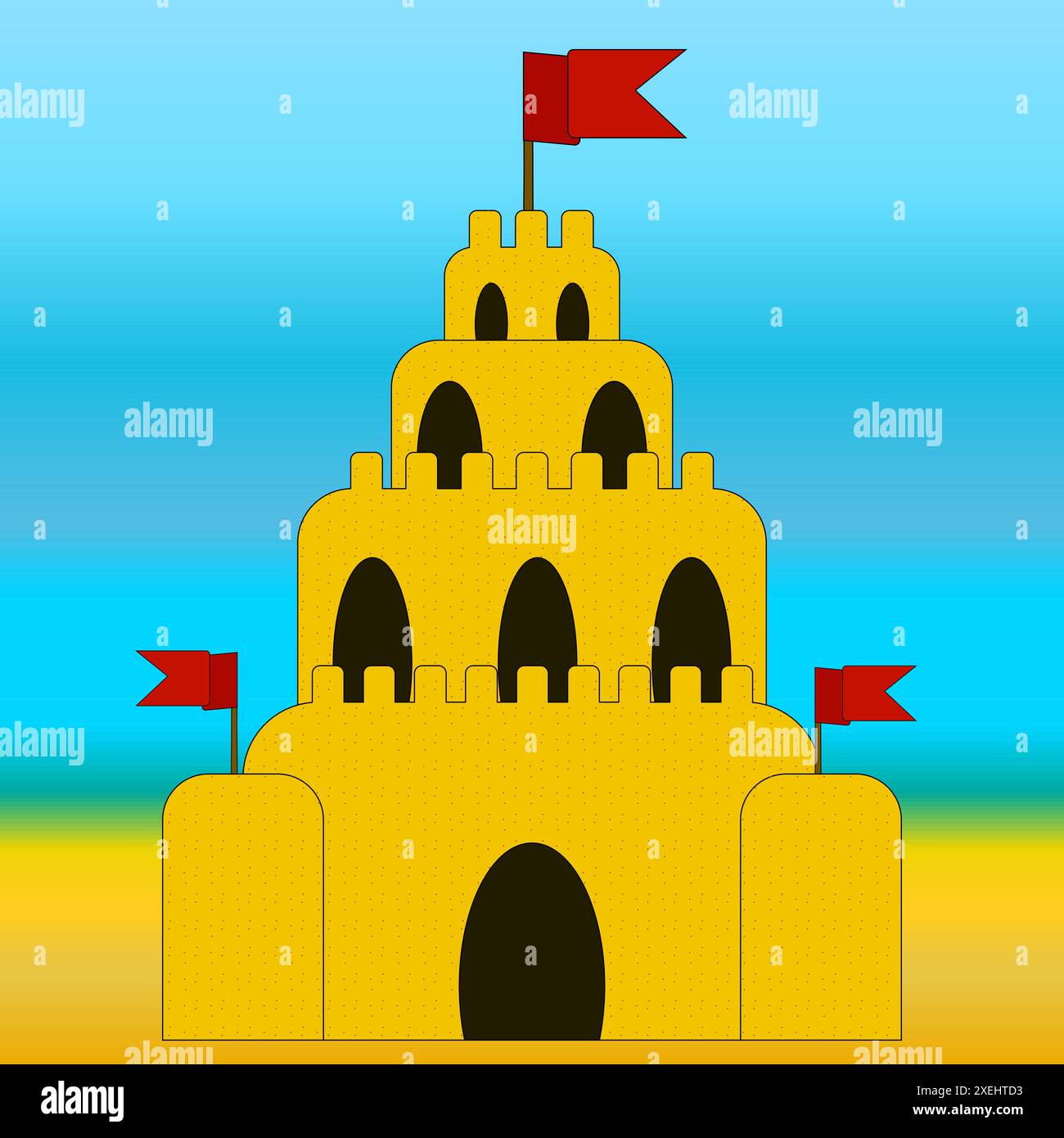 Flags red yellow beach Stock Vector Images - Alamy