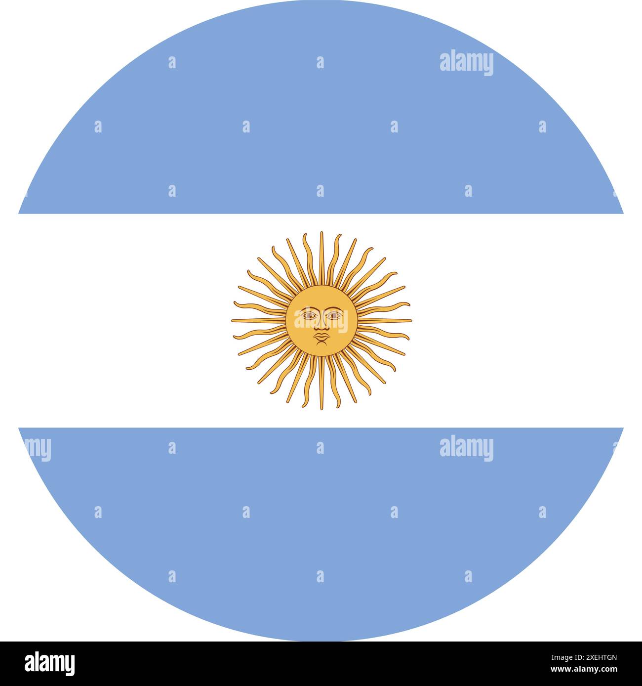 ARGENTINA Flag in circle vector illustration, official color, National ...