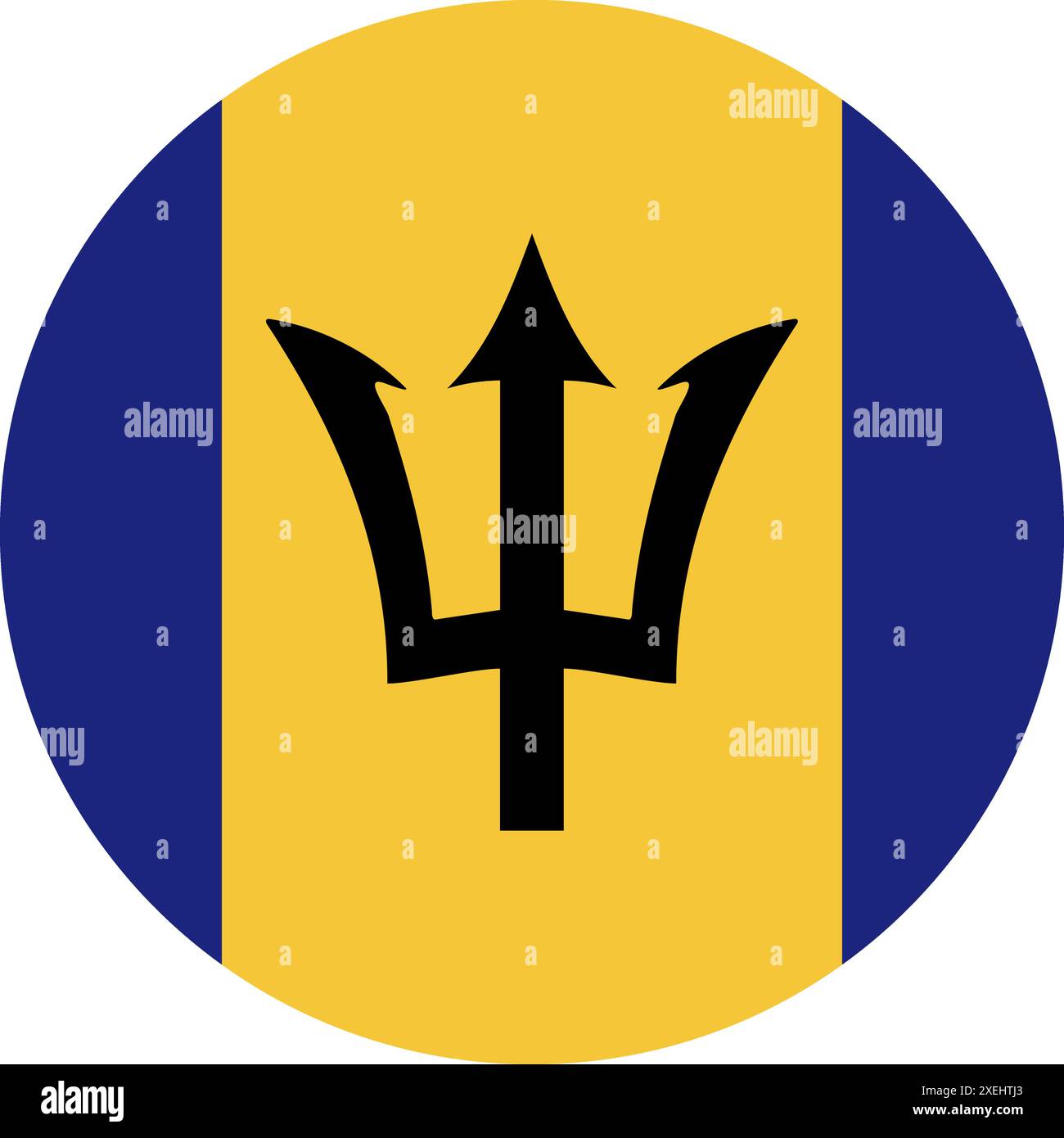 BARBADOS Flag in circle vector illustration, official color, National ...