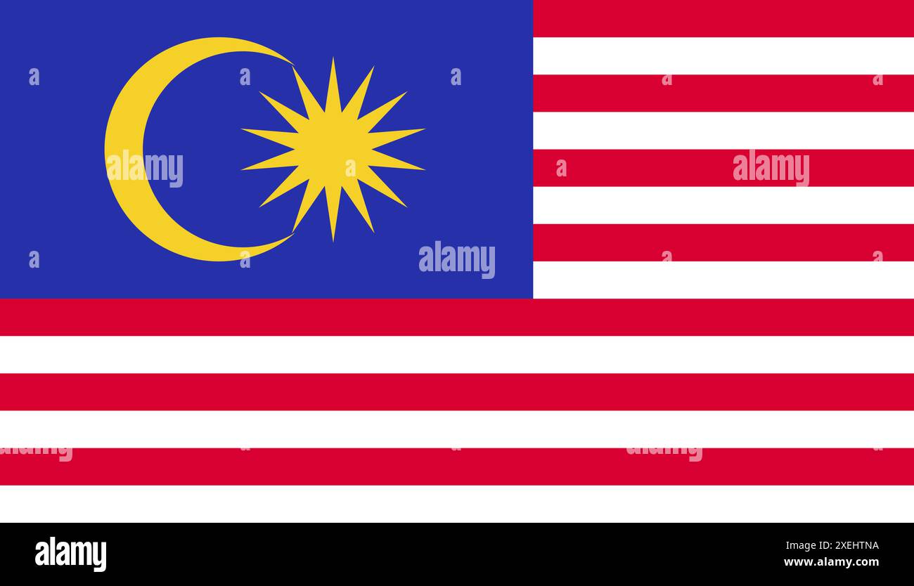 MALAYSIA Flag vector illustration, official color, National flag ...