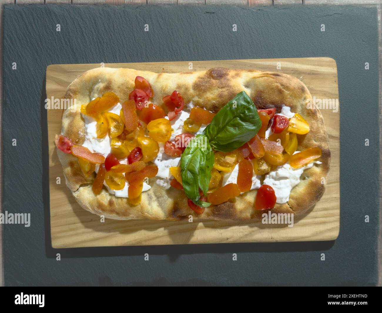 Roman pinsa, variant of the classic Italian pizza topped with grilled ...