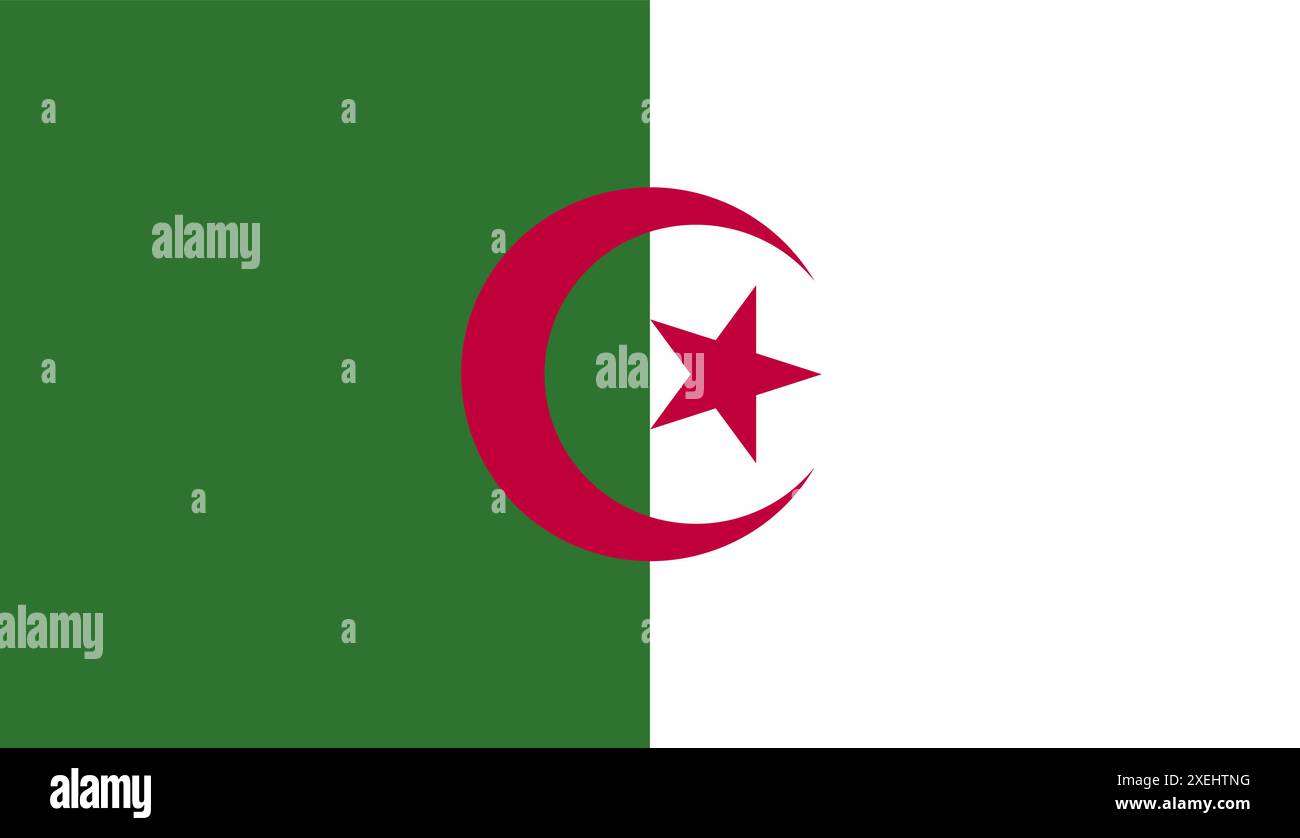 ALGERIA Flag vector illustration, official color, National flag, symbol ...