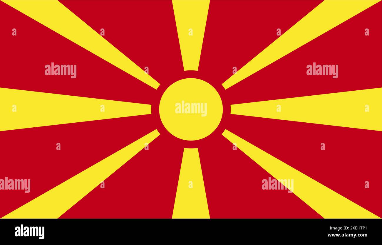 MACEDONIA Flag vector illustration, official color, National flag ...