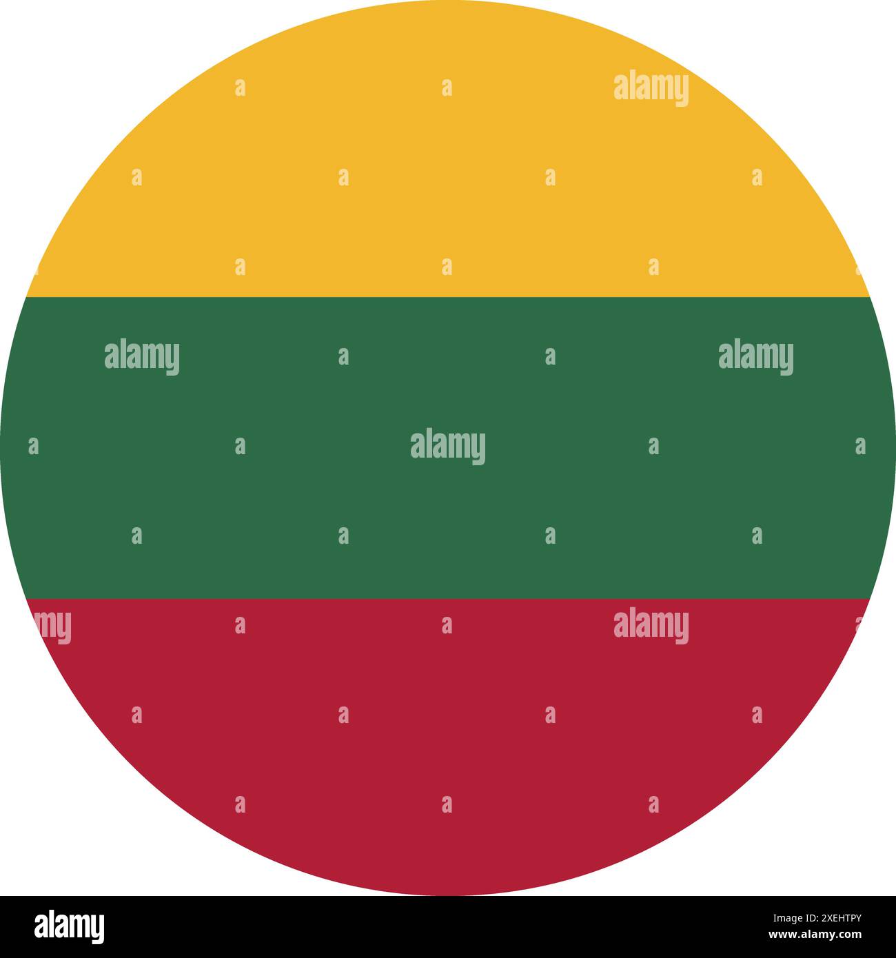 LITHUANIA Flag in circle vector illustration, official color, National ...