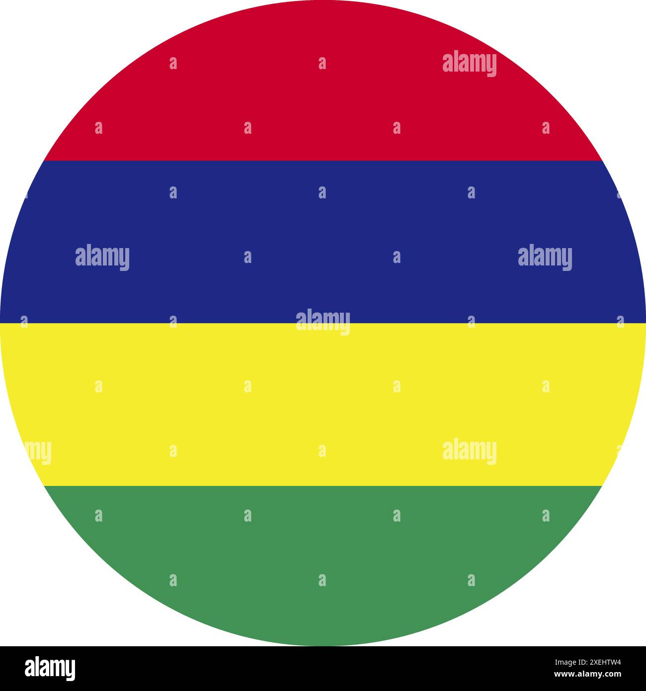 MAURITIUS Flag in circle vector illustration, official color, National ...