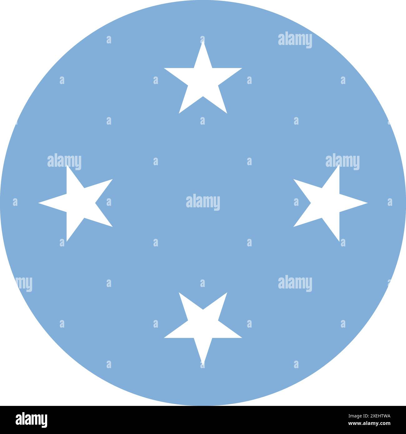 MICRONESIA Flag in circle vector illustration, official color, National ...