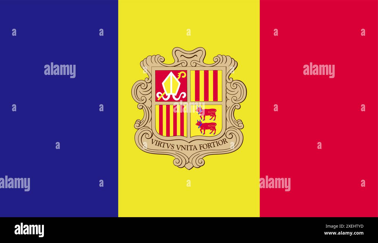 ANDORRA Flag vector illustration, official color, National flag, symbol ...