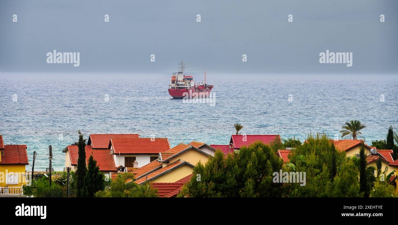 ship in the roadstead in the Mediterranean Sea in Northern Cyprus 2 ...