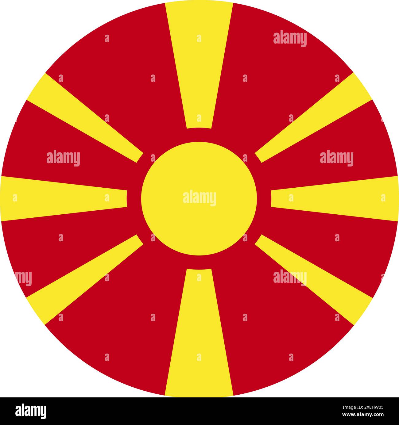 MACEDONIA Flag in circle vector illustration, official color, National ...