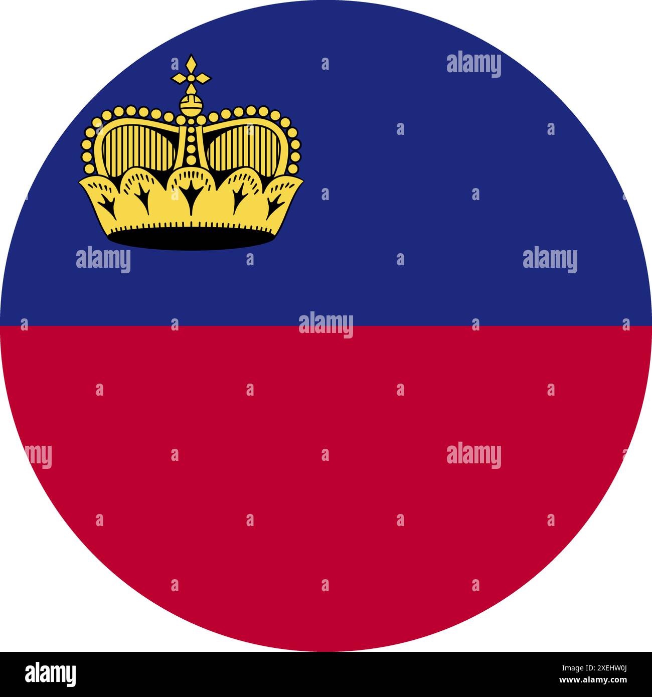 LIECHTENSTEIN Flag in circle vector illustration, official color ...