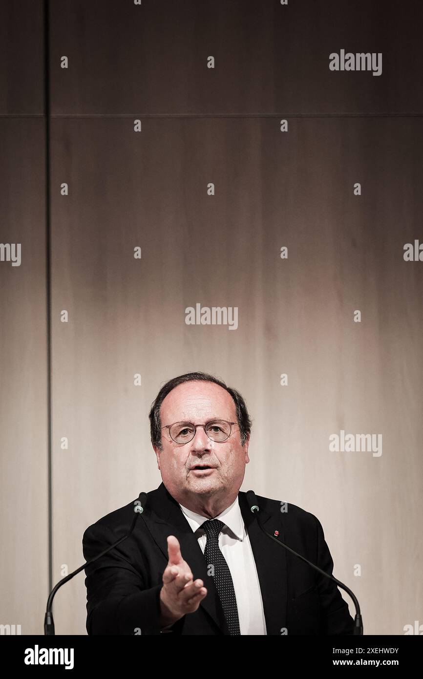 Former French president member of French left-wing Socialist Party (PS ...