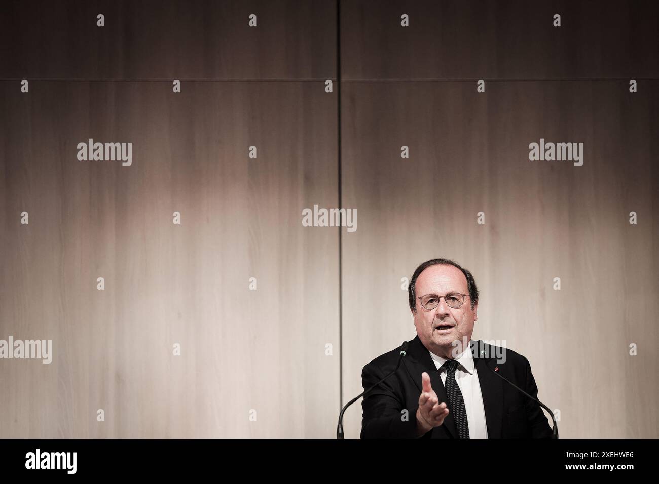 Former French president member of French left-wing Socialist Party (PS ...