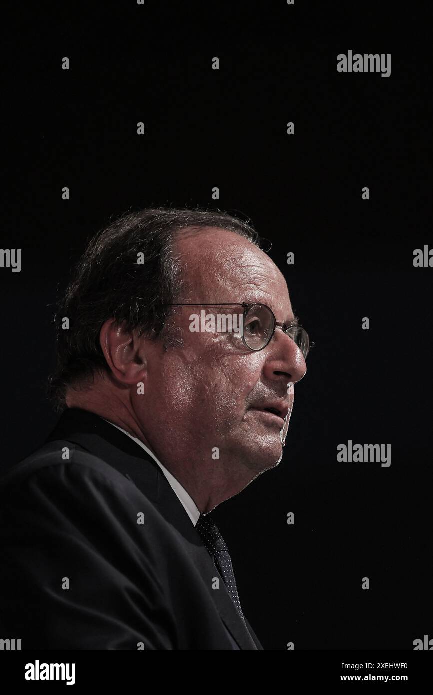 Former French president member of French left-wing Socialist Party (PS ...